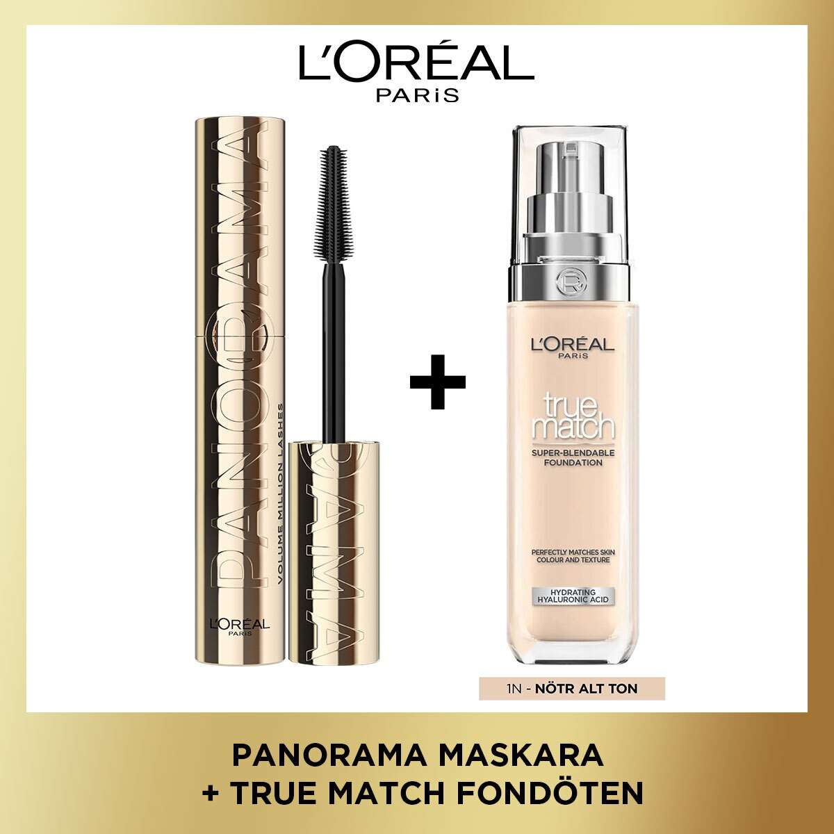 L'Oreal Paris Panorama Maskara + True Match Fondöten No: 1N 90000077 ...